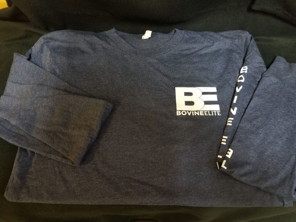T-Shirt -Long Sleeve (Heather Blue) - Bovine Elite